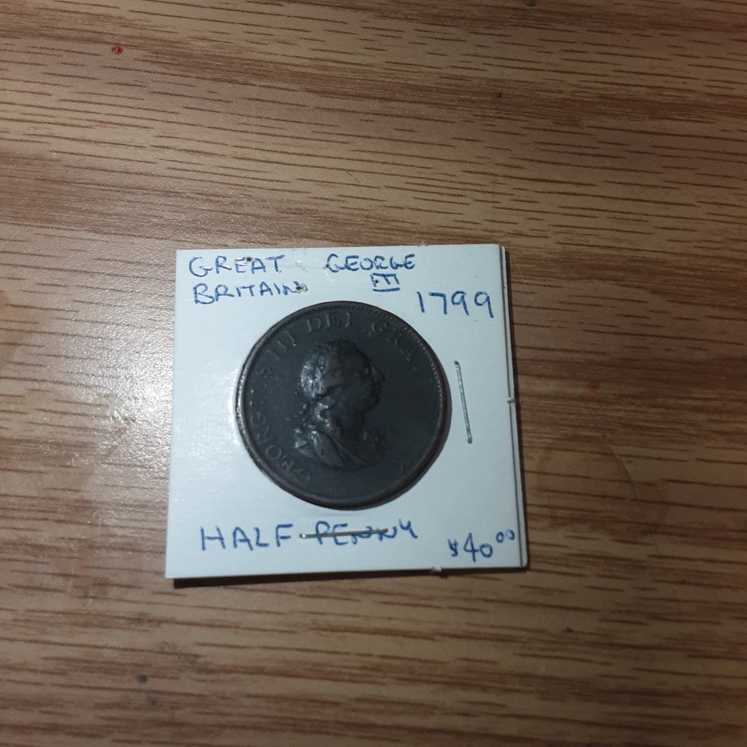 World Coin Rare 1799 Great Britain George III Half Penny Coin Nice - Etsy