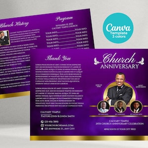 DIY Church Anniversary Program Template - Etsy