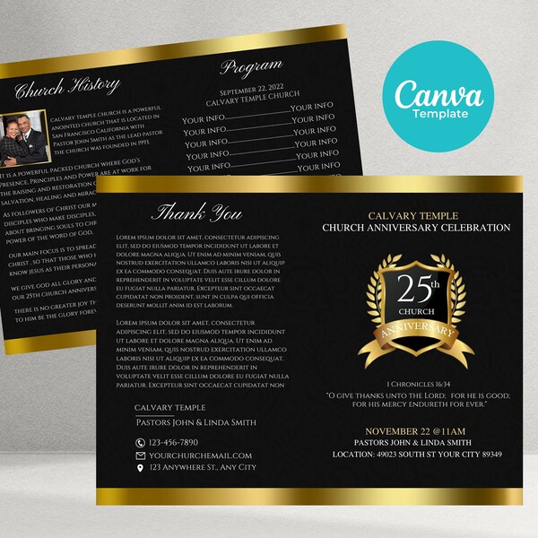 Pastor Installation Program Template - Etsy