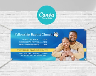 DIY Church Retractable Banner Canva Template - Etsy
