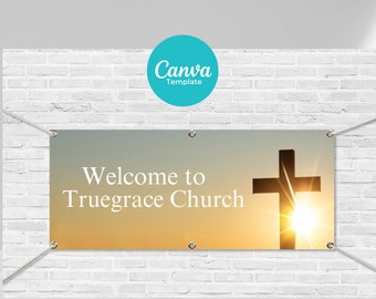 DIY Church Retractable Banner Canva Template - Etsy