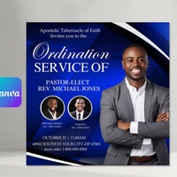 Ordination Service Flyer, Church Flyer, Ordination Church Flyer ...