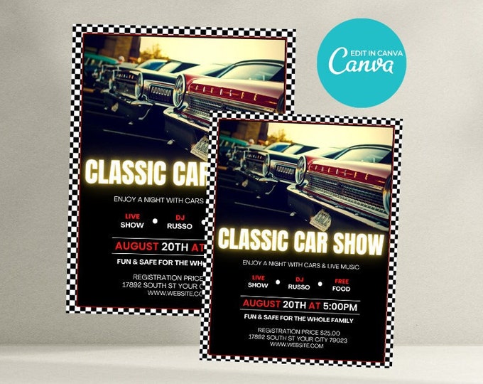 Editable Car Show Flyer, Auto Business Event Flyer, Auto Flyer Template ...