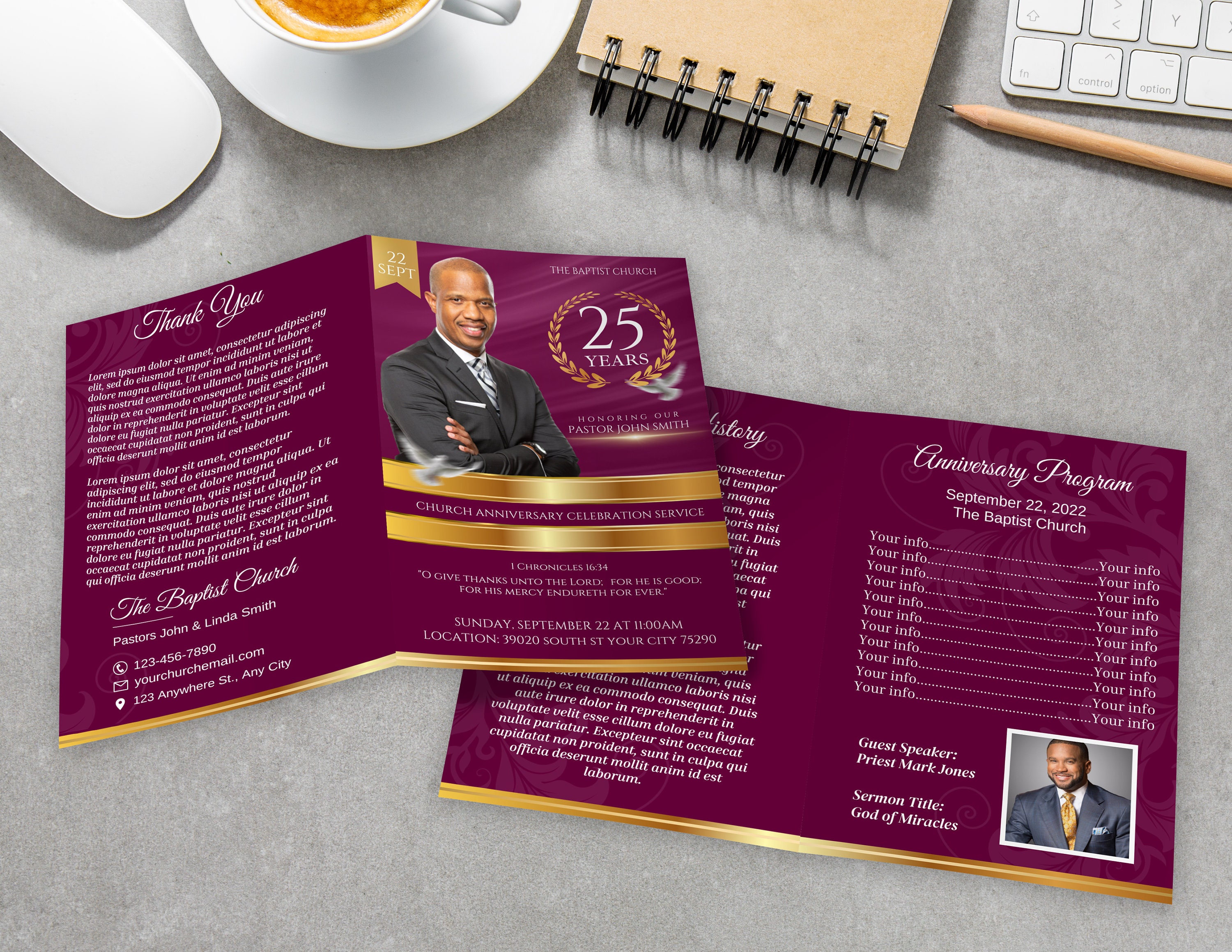 DIY Church Anniversary Program Template Bundle of 3 - Etsy