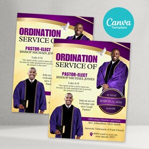 Ordination Church Flyer, Pastoral Installation Flyer, Church Flyer ...