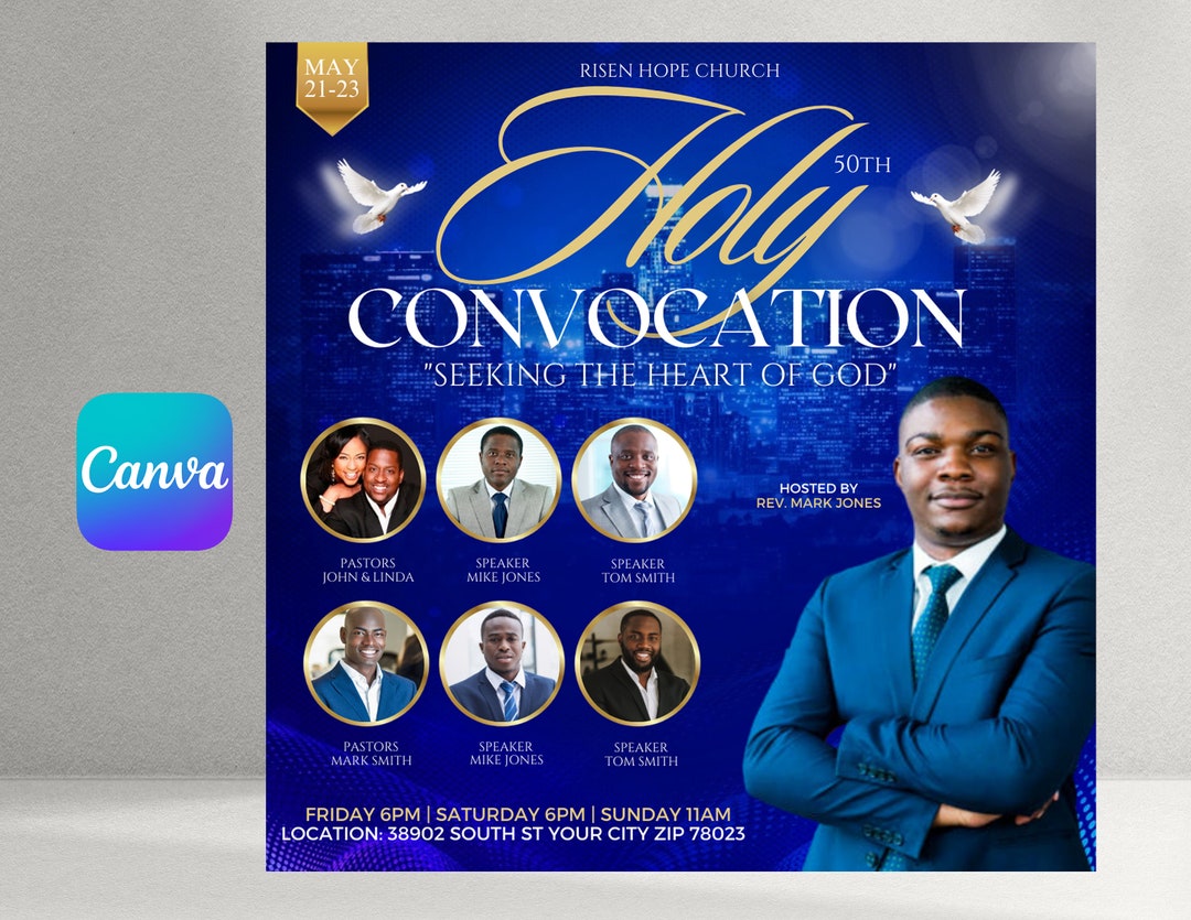 Holy Convocation Church Flyer, Church Flyer, 2 Colors Included - Etsy