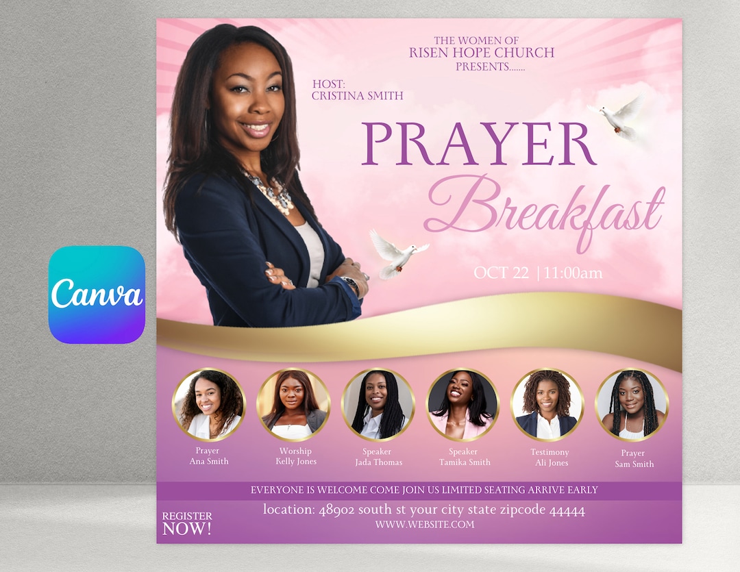 Women's Prayer Breakfast Flyer, Church Flyer - Etsy