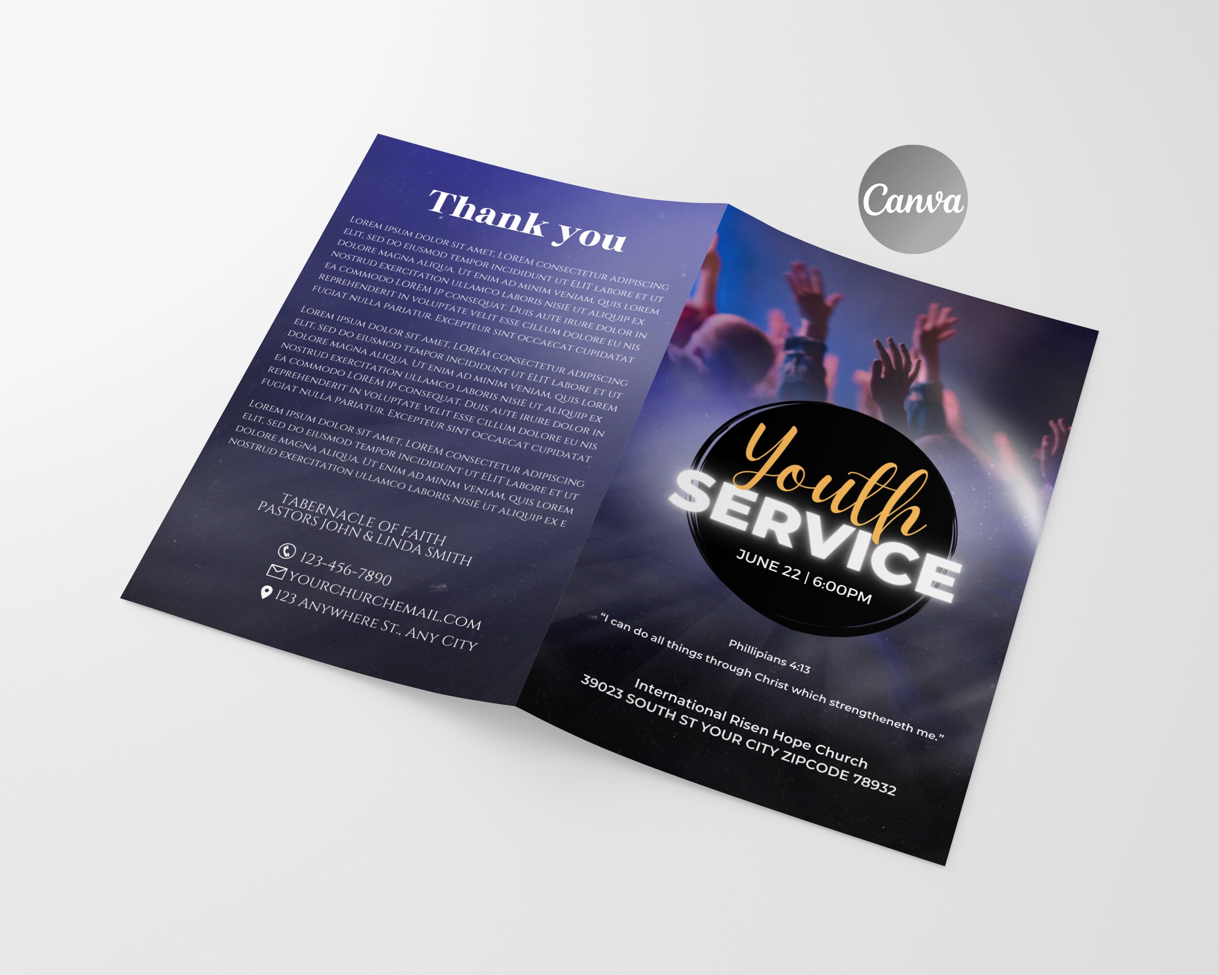 Youth Church Brochure Program, Youth Event Brochure Program - Etsy