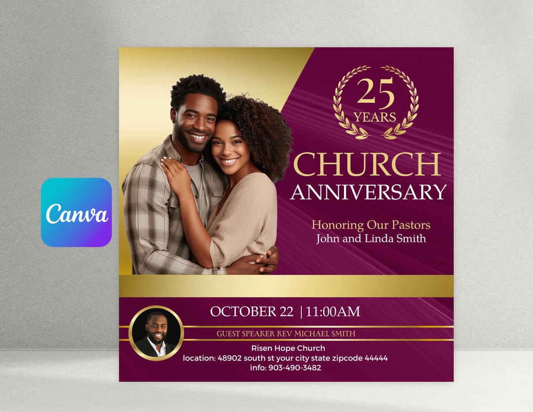 Church Flyer, Church Anniversary Flyer - Etsy