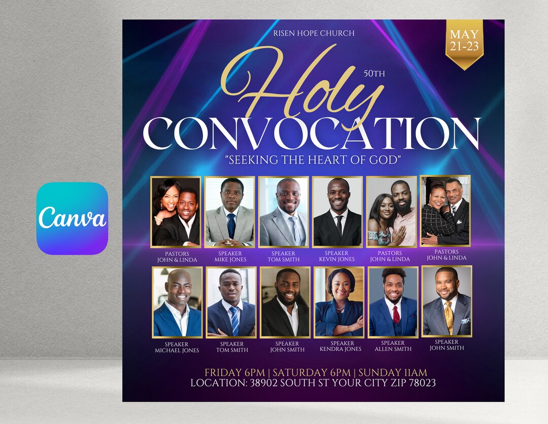 Holy Convocation Church Flyer, Church Flyer - Etsy
