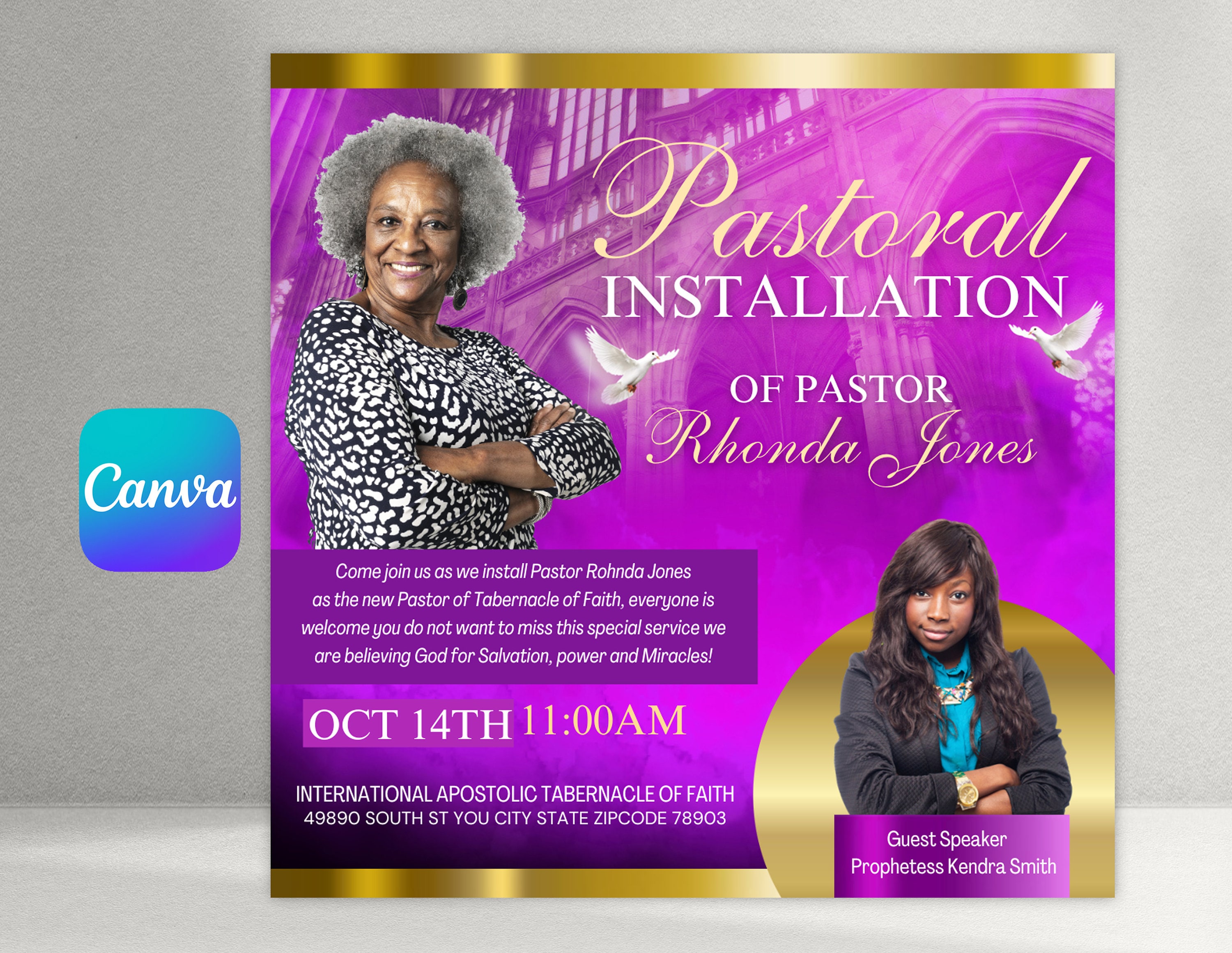 Womens Pastoral Installation Flyer, Womens Church Flyer, Church Flyer ...