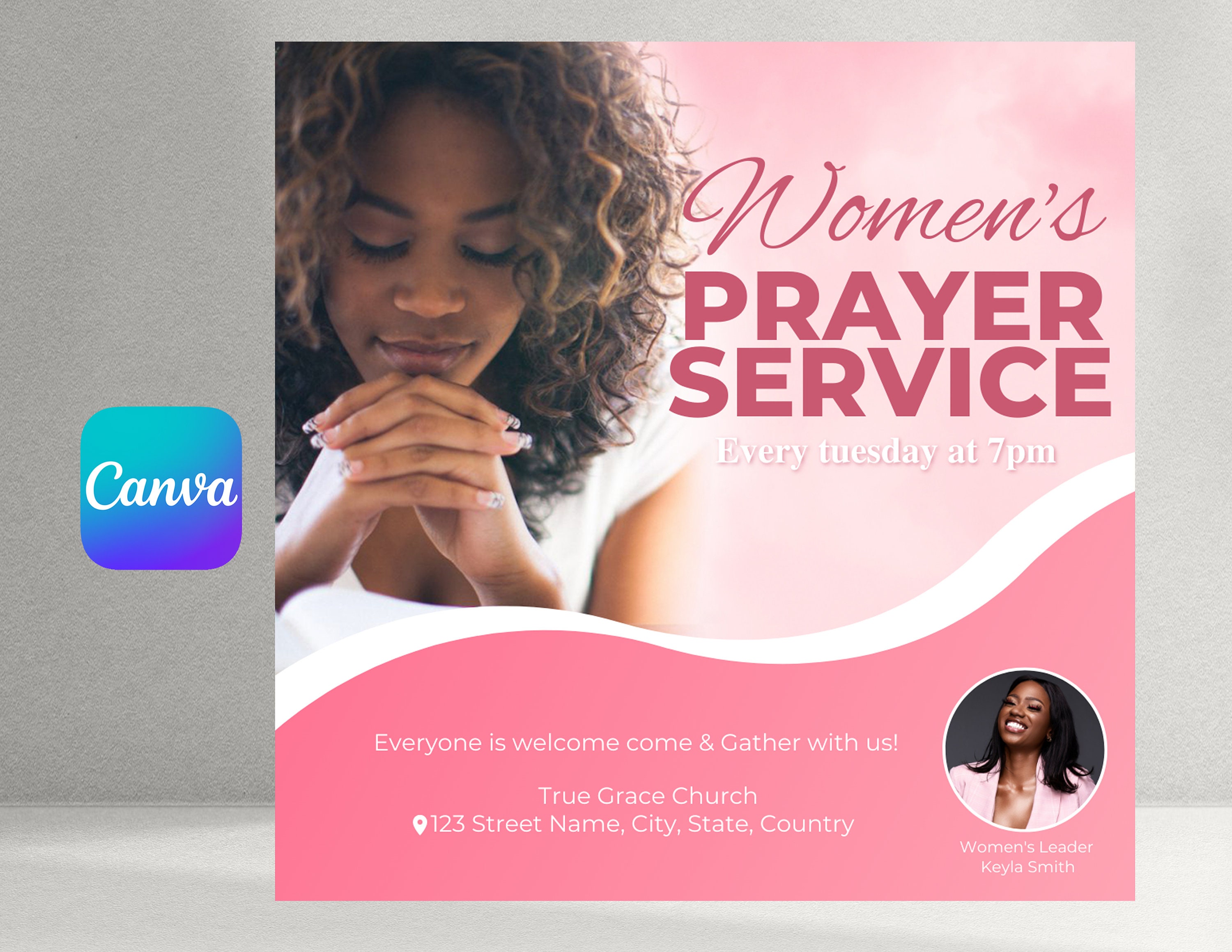Women's Prayer Service Flyer, Women's Church Flyer - Etsy