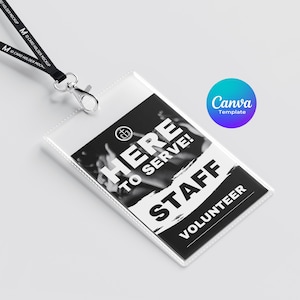 Church Staff Badge, Church Volunteer Badge, Church Badge Template - Etsy