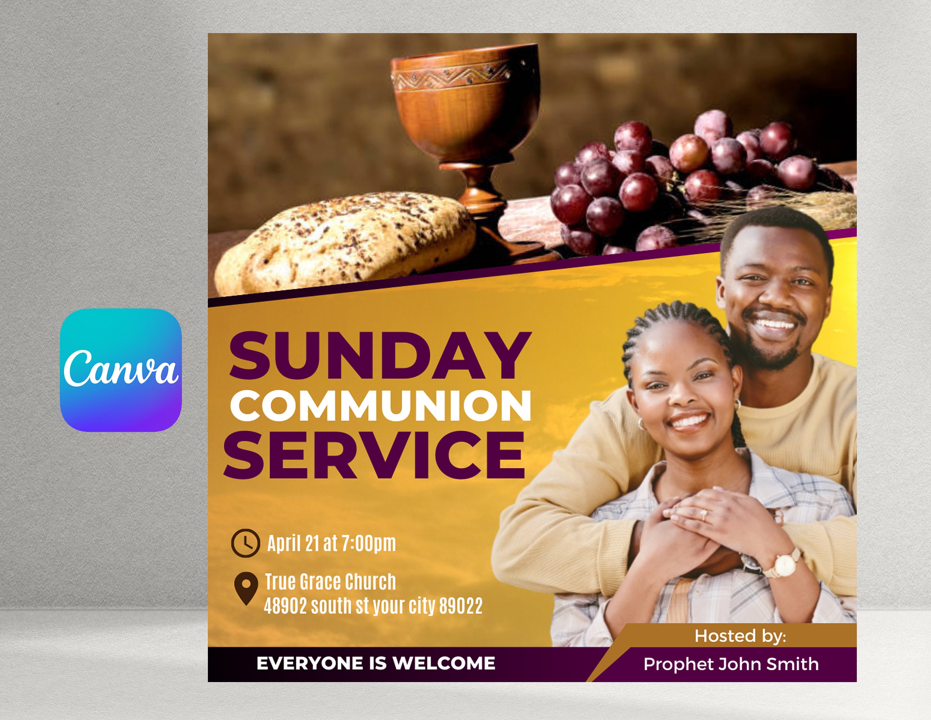 Communion Service Church Flyer - Etsy