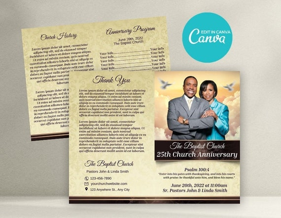 DIY Church Anniversary Program Template - Etsy