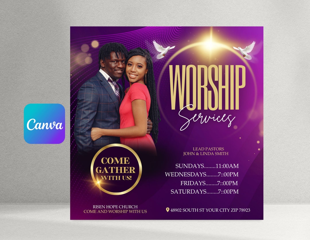 Church Flyer, Church Weekly Services Flyer - Etsy