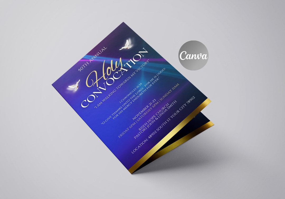 Holy Convocation Church Brochure, Holy Convocation Church Program - Etsy