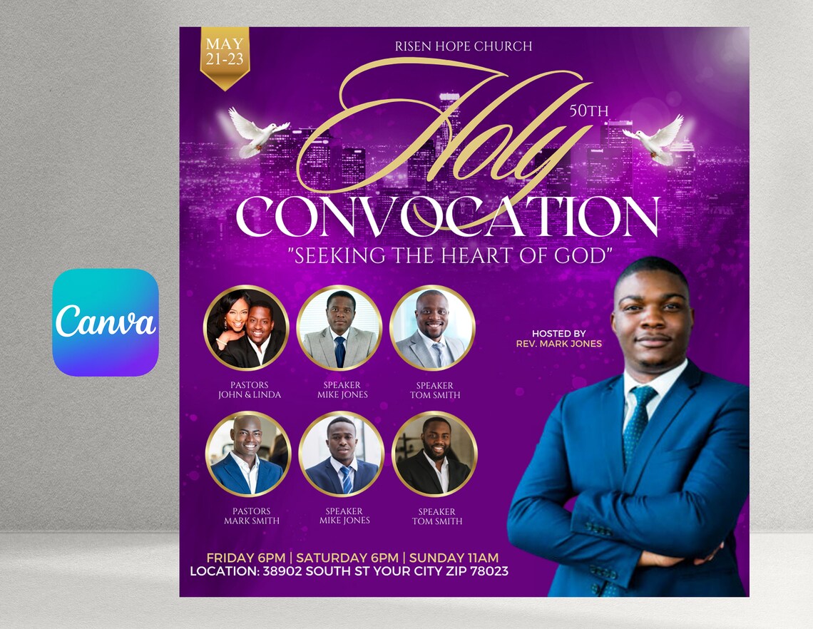 Holy Convocation Church Flyer, Church Flyer, 2 Colors Included - Etsy