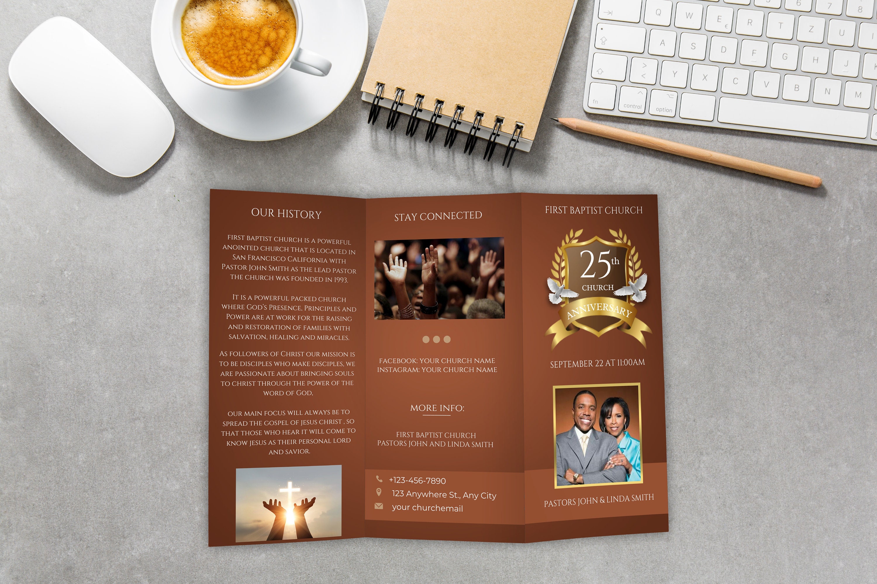 DIY Church Anniversary Program Template Trifold Brochure - Etsy