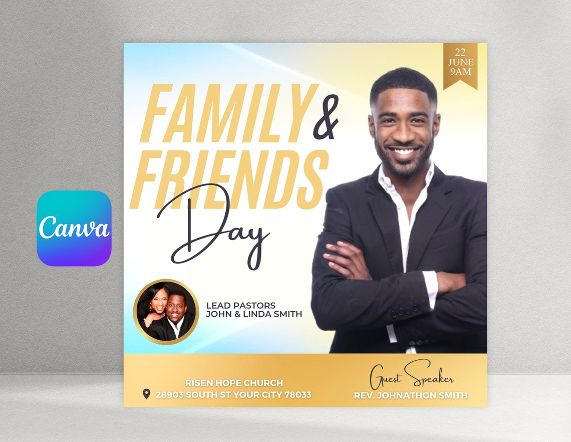 Family & Friends Day Church Flyer - Etsy