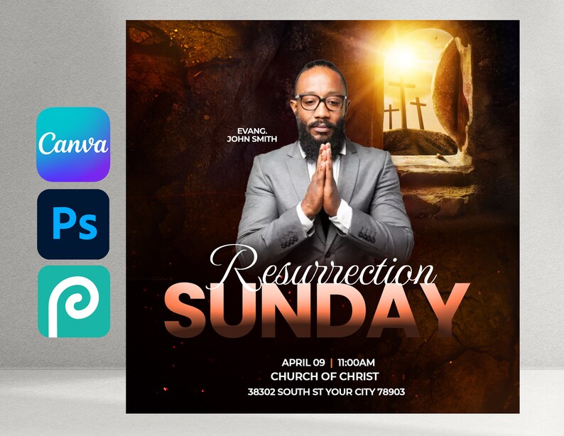 Resurrection Service Flyer, Church Flyer - Etsy