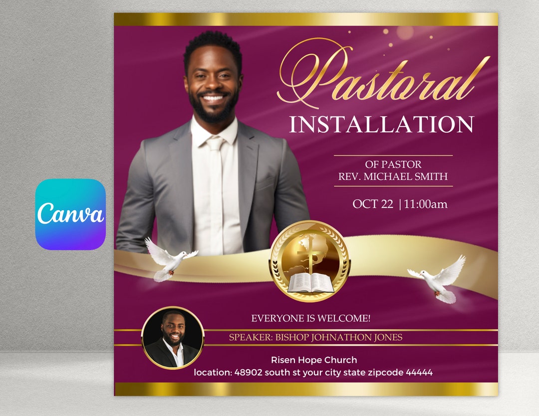 Pastoral Installation Church Flyer, Church Flyer - Etsy