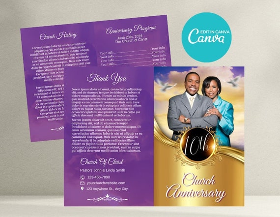 DIY Church Anniversary Program Template - Etsy