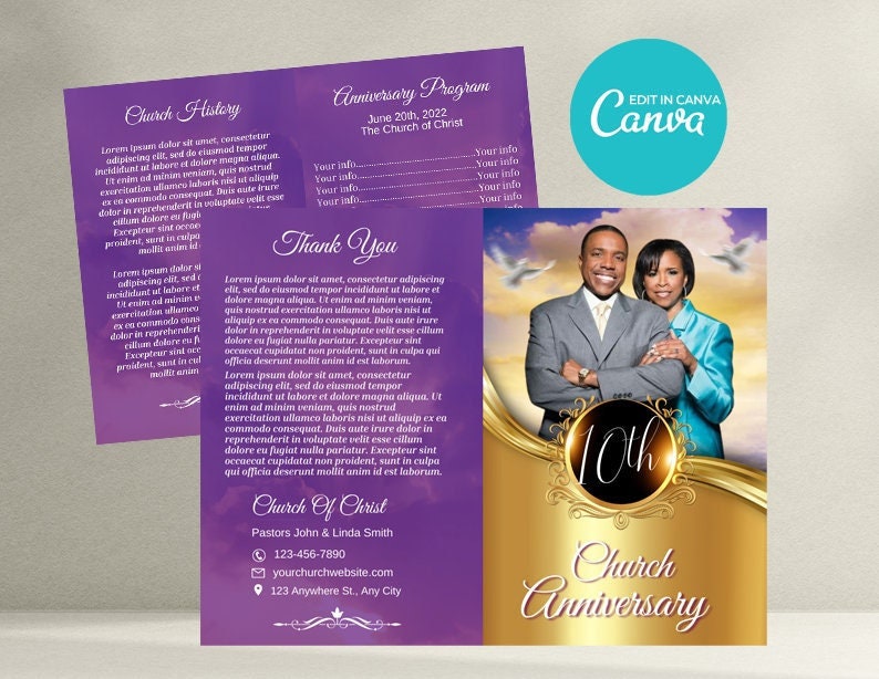 DIY Church Anniversary Program Template - Etsy