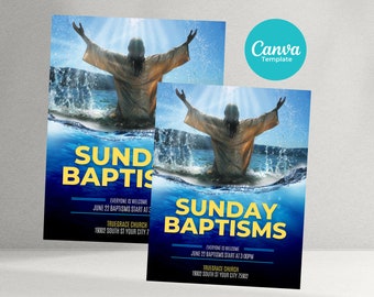 CHURCH Baptism FLYER/TEMPLATE - Etsy