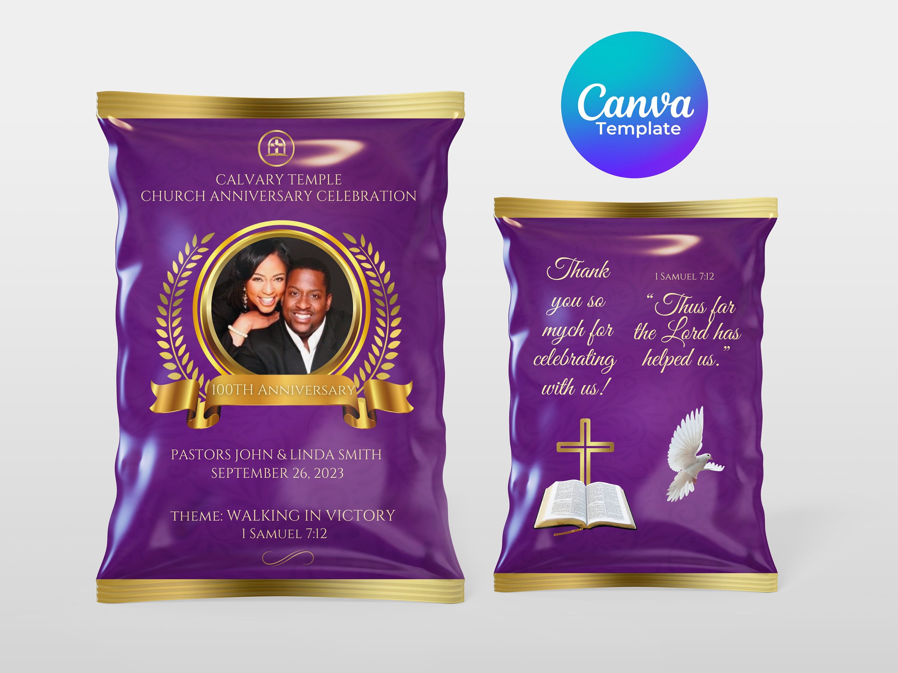 Church Anniversary Chip Bag Template - Etsy