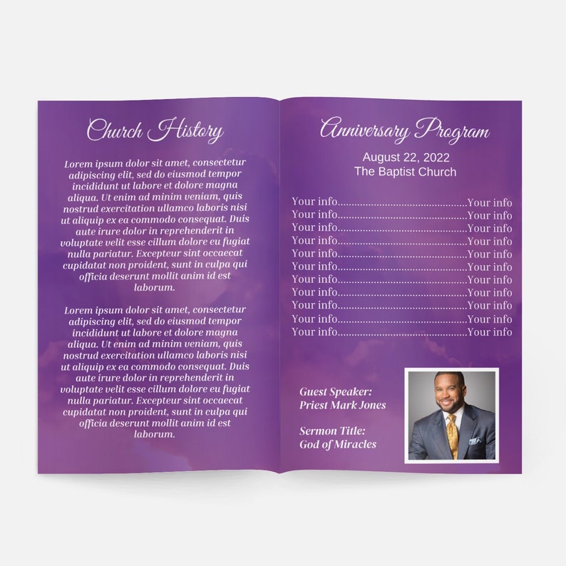 DIY Church Anniversary Program Template - Etsy