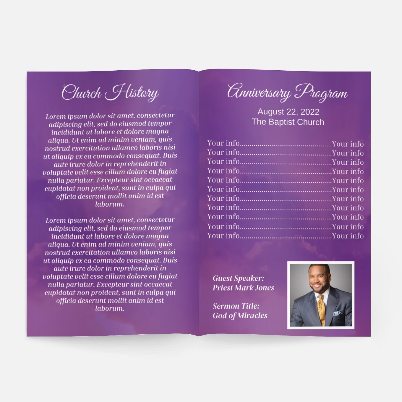 DIY Church Anniversary Program Template - Etsy
