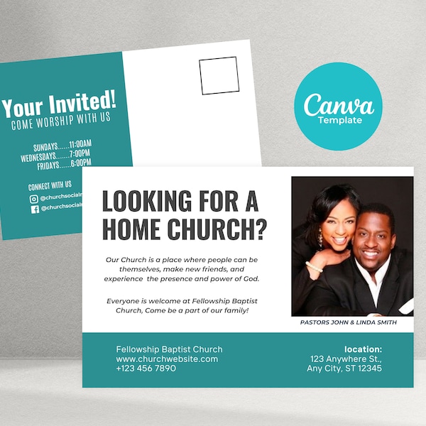 Church Invitation Postcard - Etsy