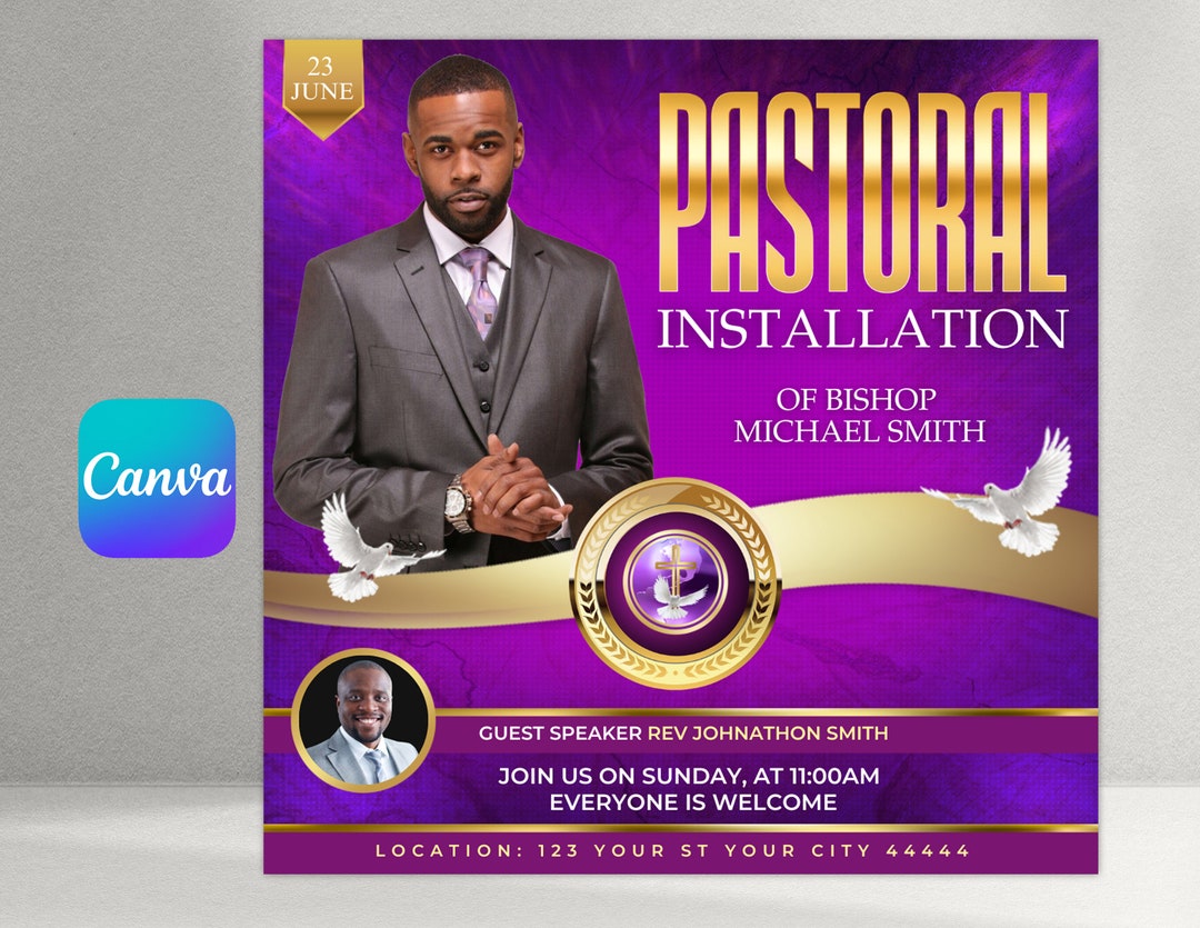 Pastoral Installation Church Flyer, Church Flyer - Etsy