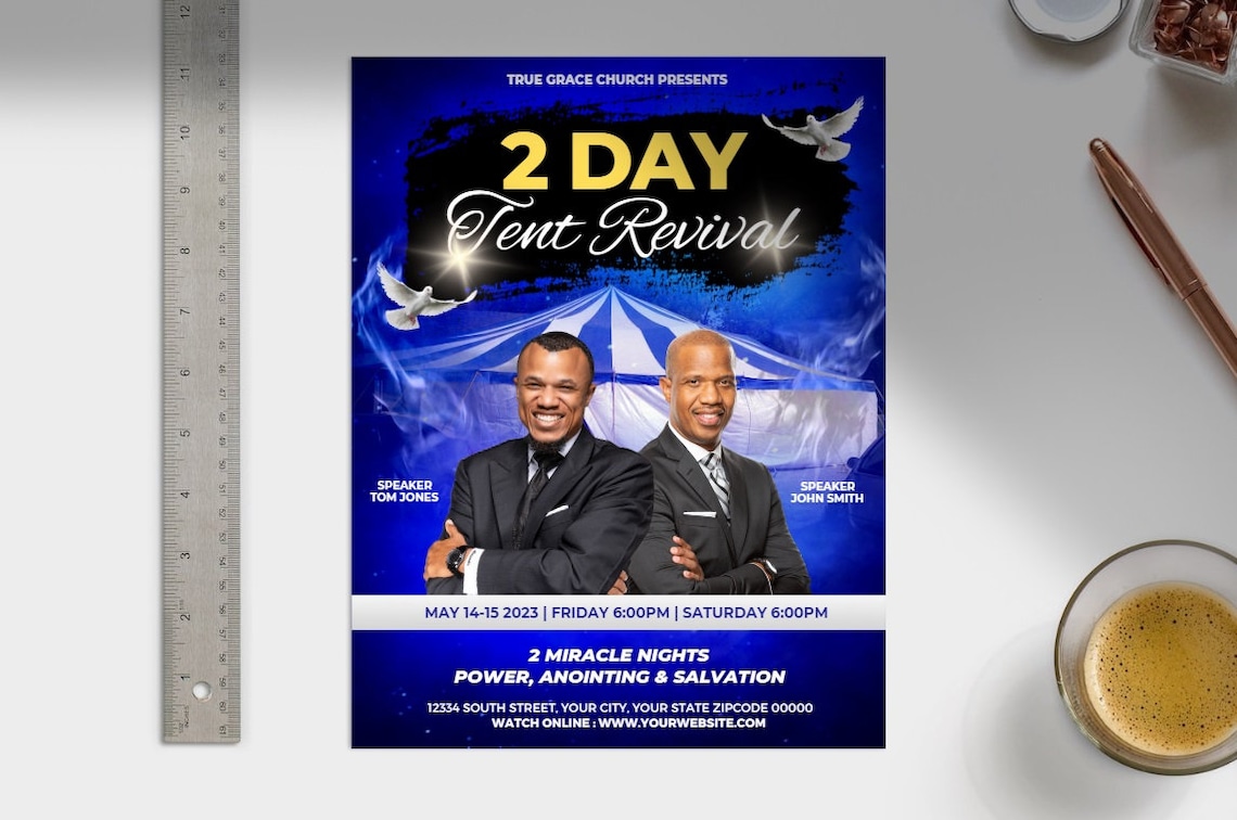 Church Tent Revival Flyer, Church Flyer - Etsy