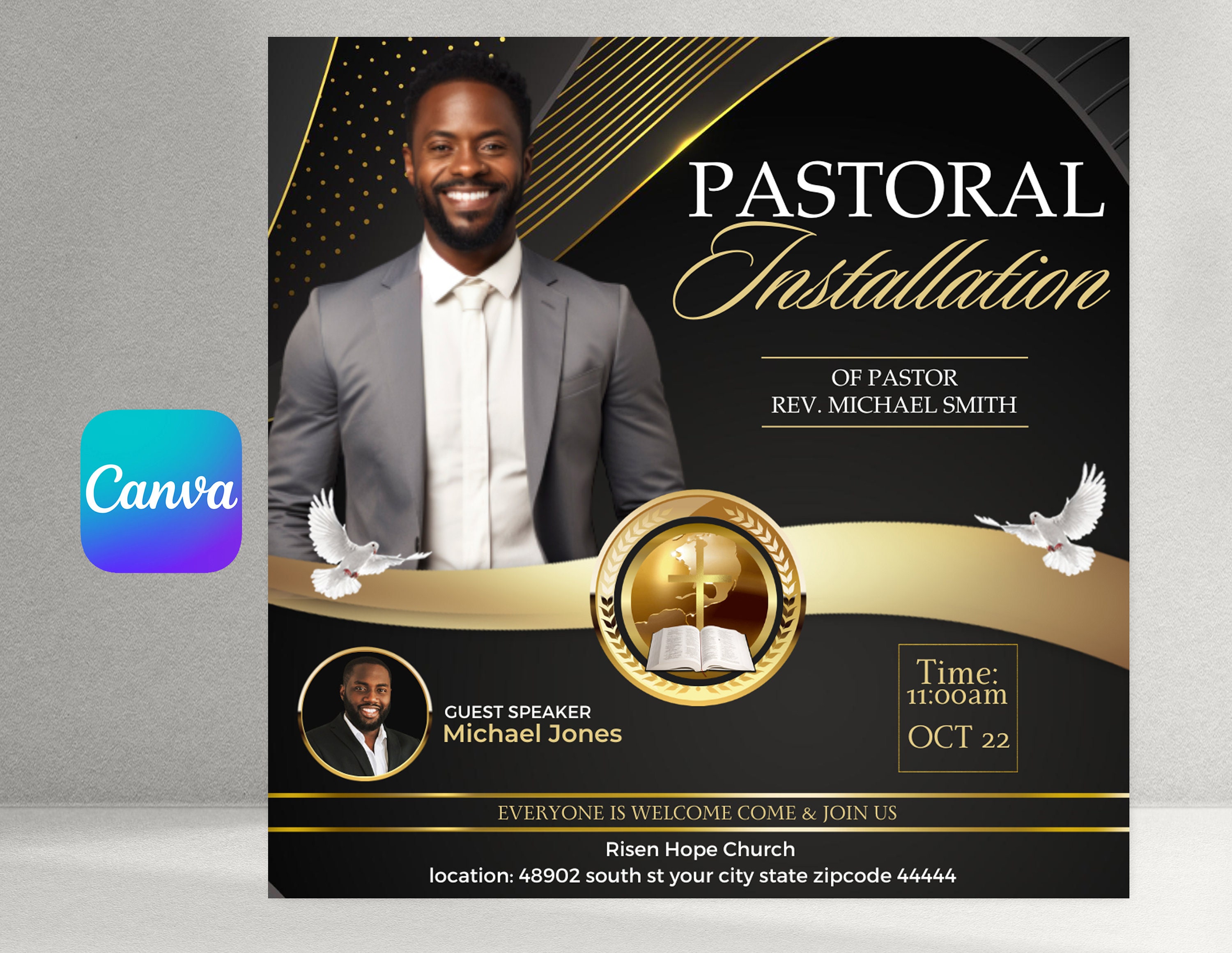 Pastoral Installation Church Flyer, Church Flyer - Etsy
