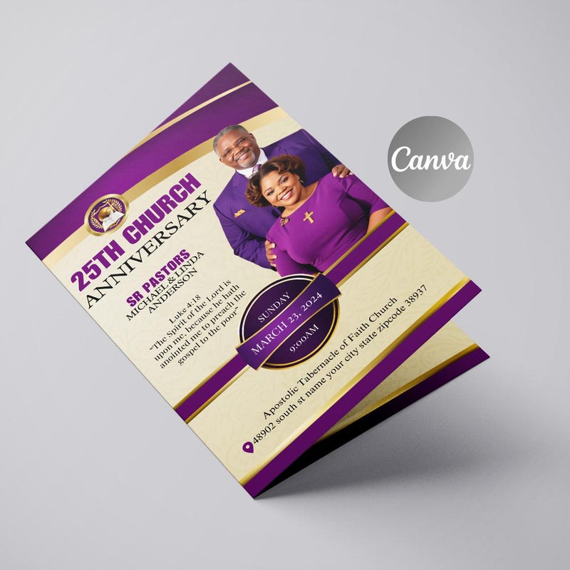 Church Anniversary Bulletin Cover - Etsy