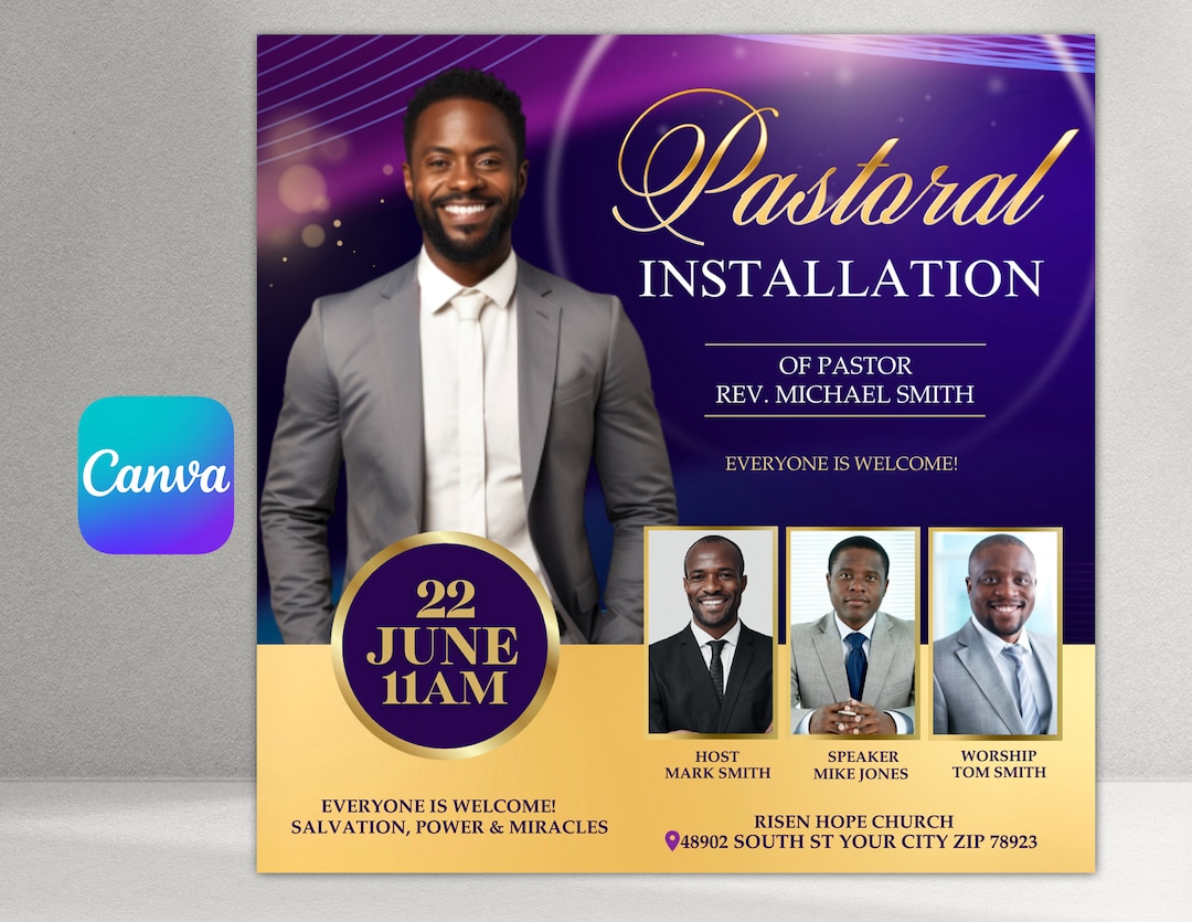 Pastoral Installation Church Flyer, Church Flyer - Etsy