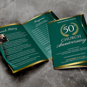 DIY Church Anniversary Program Template - Etsy