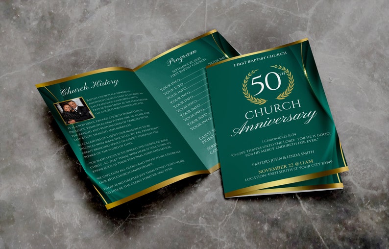 DIY Church Anniversary Program Template - Etsy