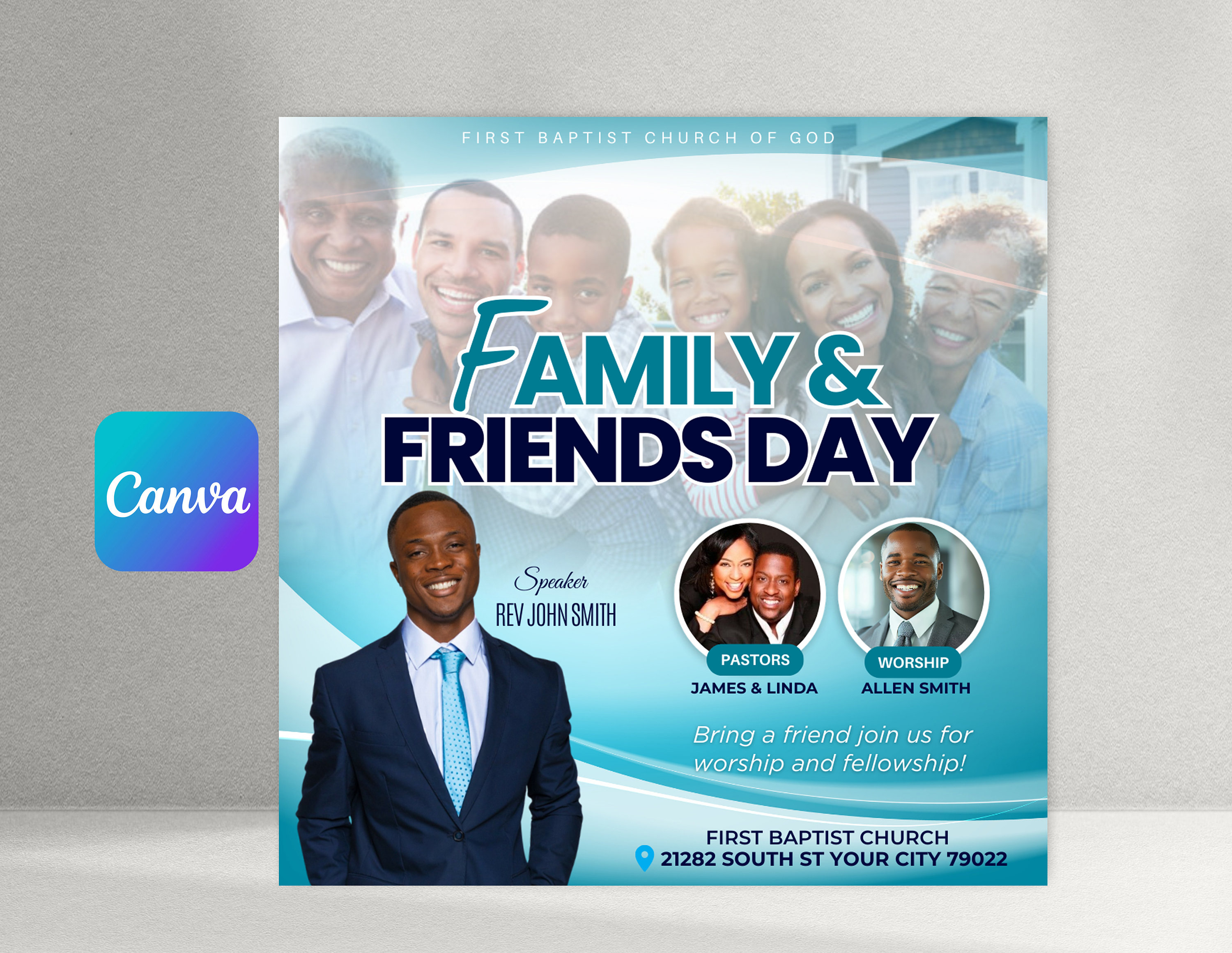 Family and Friends Day Church Flyer - Etsy