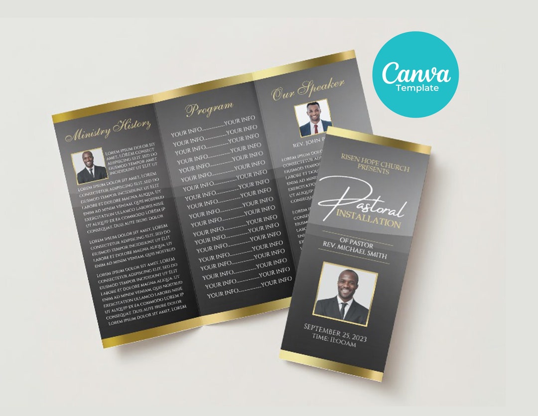 Pastoral Installation Program Trifold Brochure Template - Etsy