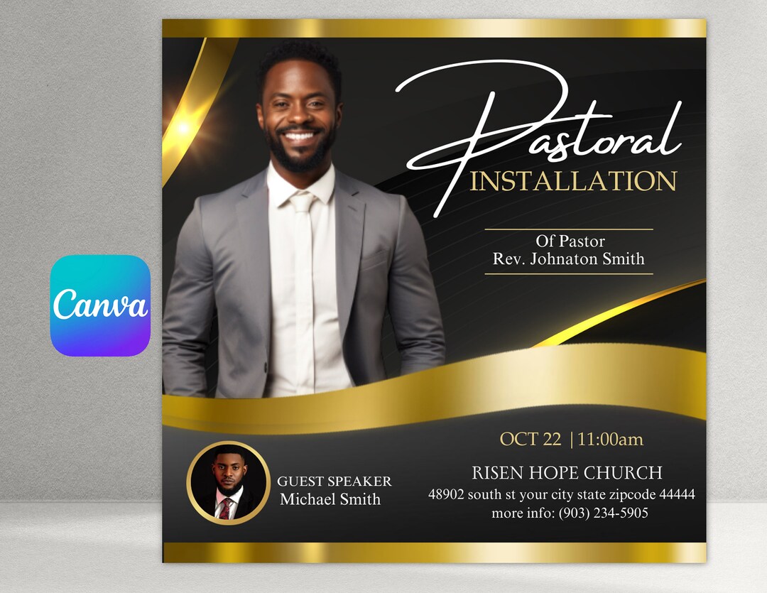 Pastoral Installation Church Flyer, Church Flyer - Etsy