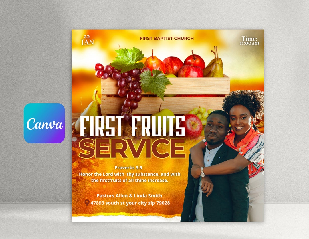 Church Flyer, First Fruits Church Service Flyer, First Fruits Church ...
