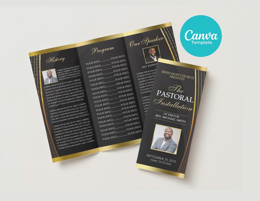 Pastoral Installation Program Trifold Brochure Template - Etsy