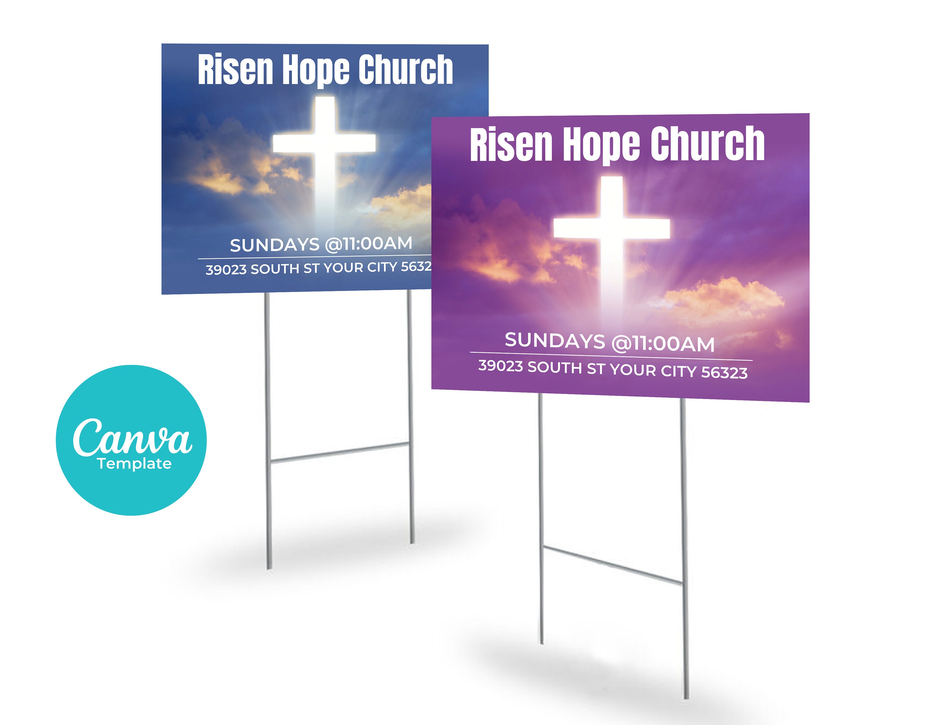 Church Yard Sign Template - Etsy
