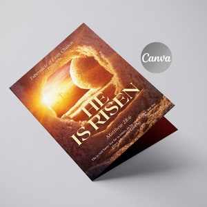 Resurrection Service Church Brochure Program - Etsy
