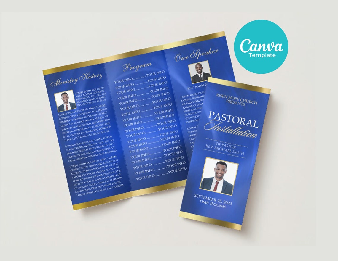 Pastoral Installation Program Trifold Brochure Template - Etsy