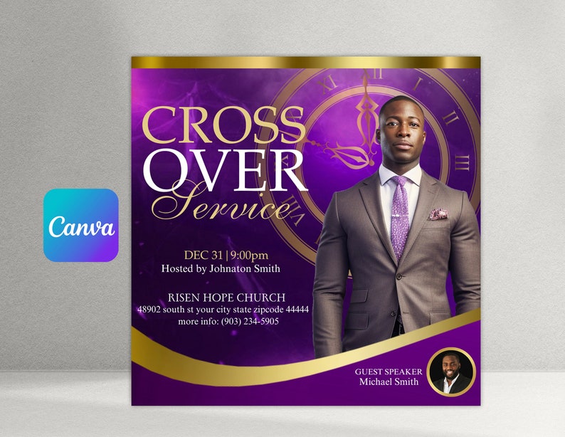 Crossover Church Service Flyer - Etsy