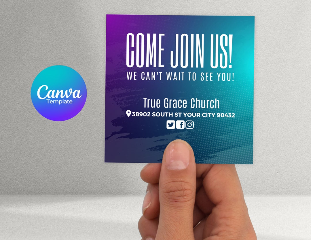 Church Invite Card Template - Etsy